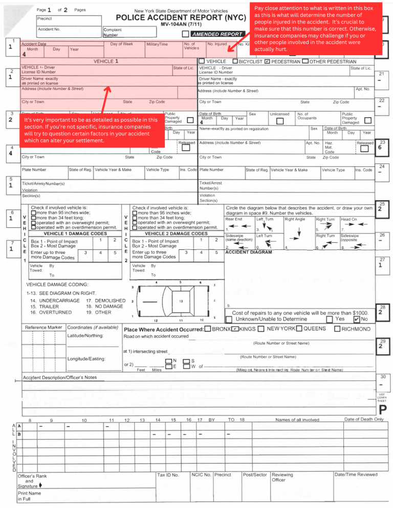 Understanding and Interpreting a New York Police Report After a Car ...