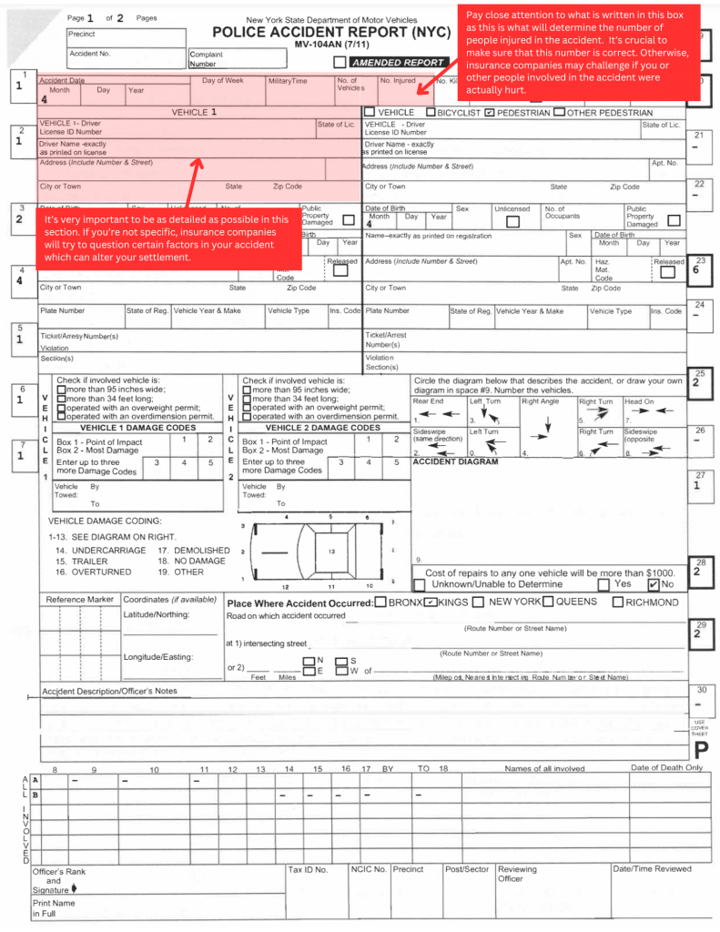 Understanding and Interpreting a New York Police Report After a Car ...