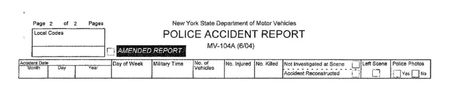 Understanding and Interpreting a New York Police Report After a Car ...