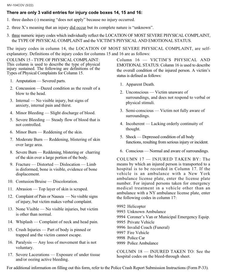 Understanding and Interpreting a New York Police Report After a Car ...